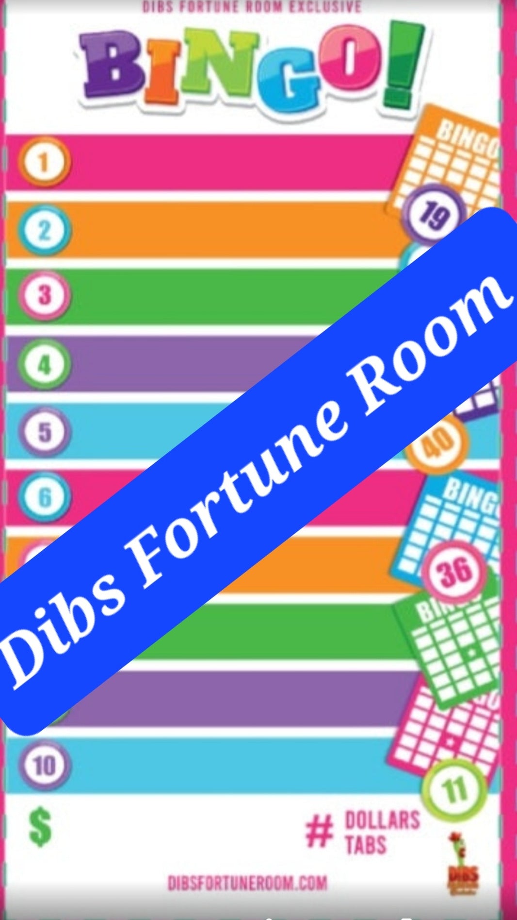 Bingo Notepads – DIBS FORTUNE ROOM
